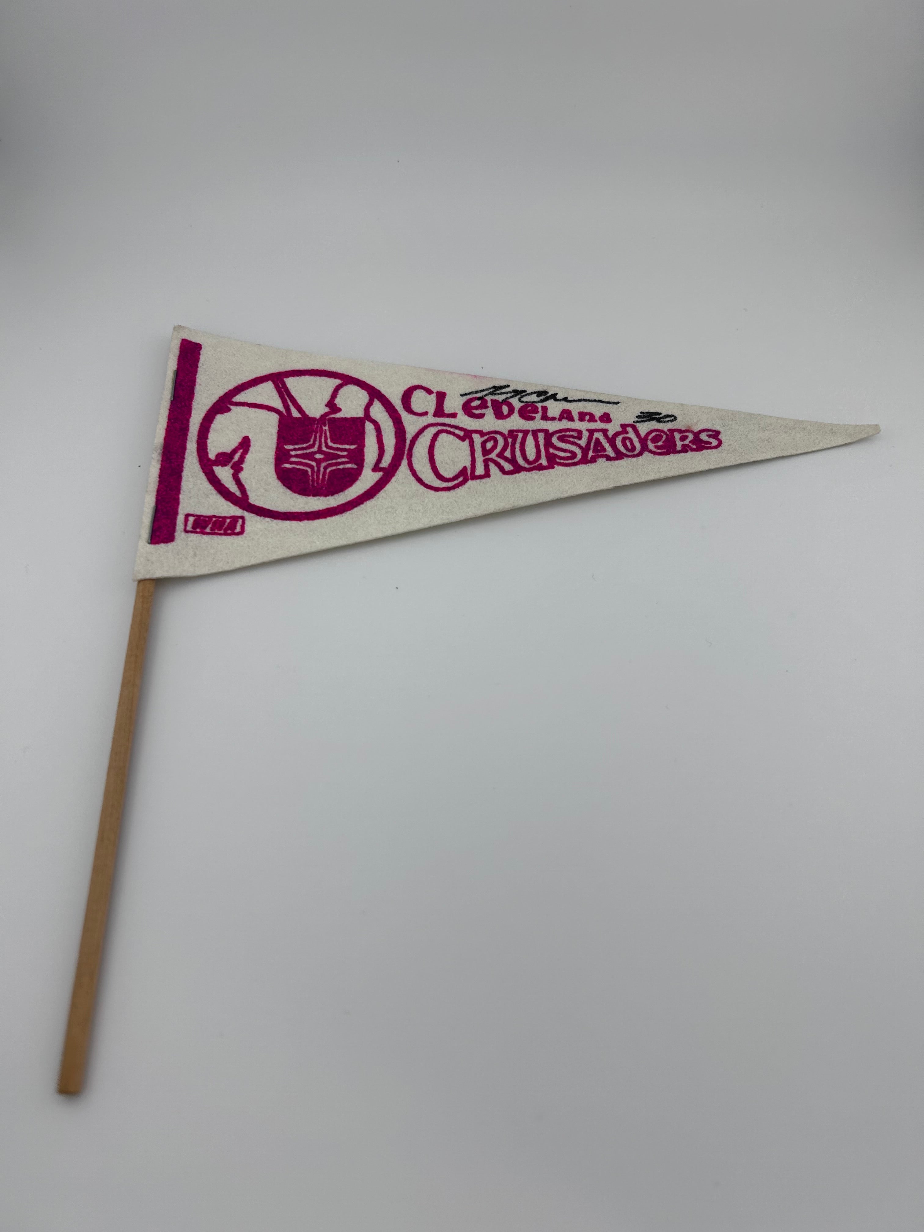 Gerry Cheevers Vintage Cleveland Crusaders Mini Pennet Autographed ...