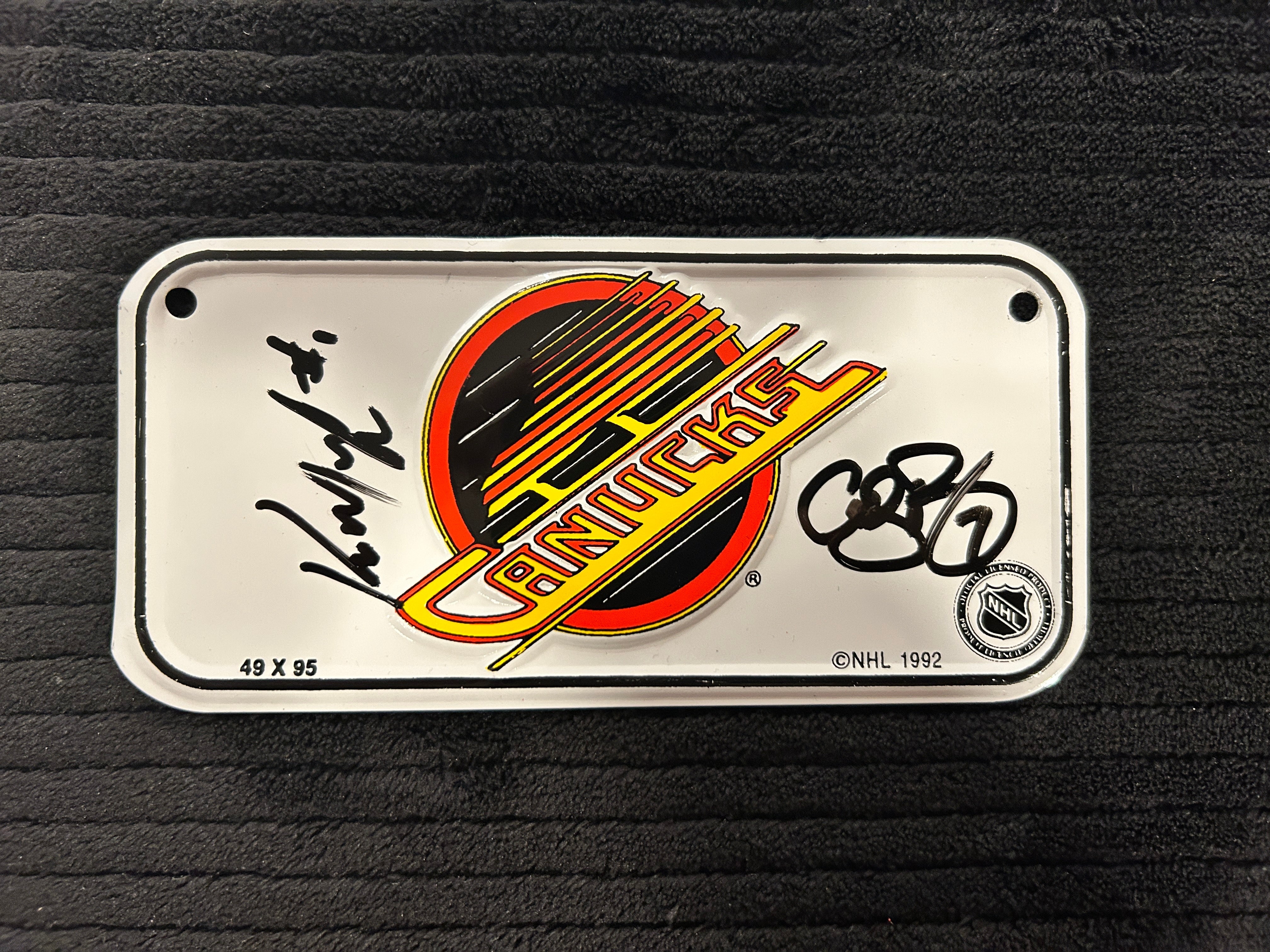 Kirk McLean & Cliff Ronning Vancouver Canucks Mimi License Plate ...